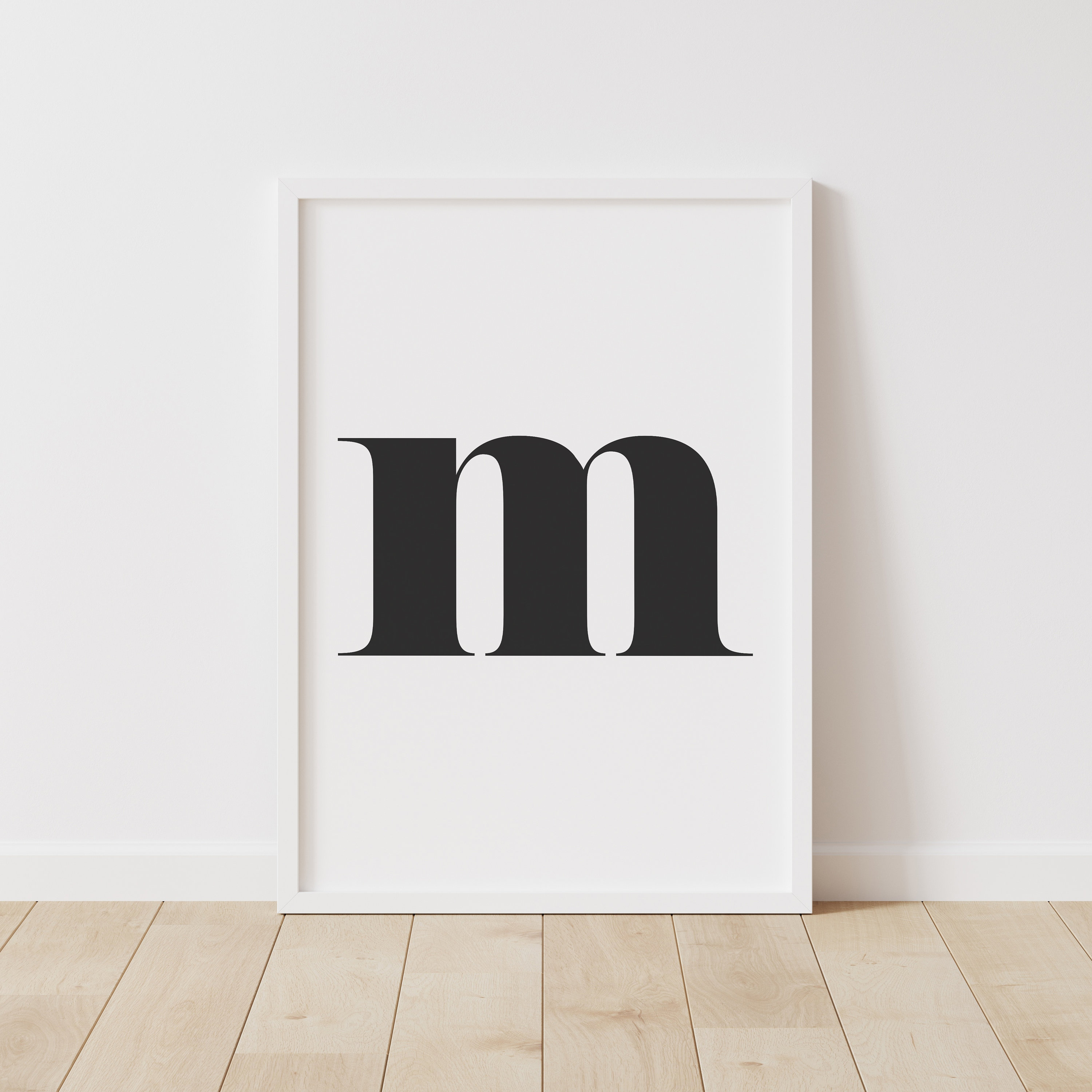 Big Initial Letter M - Instant Download Printable Wall Art - Black ...