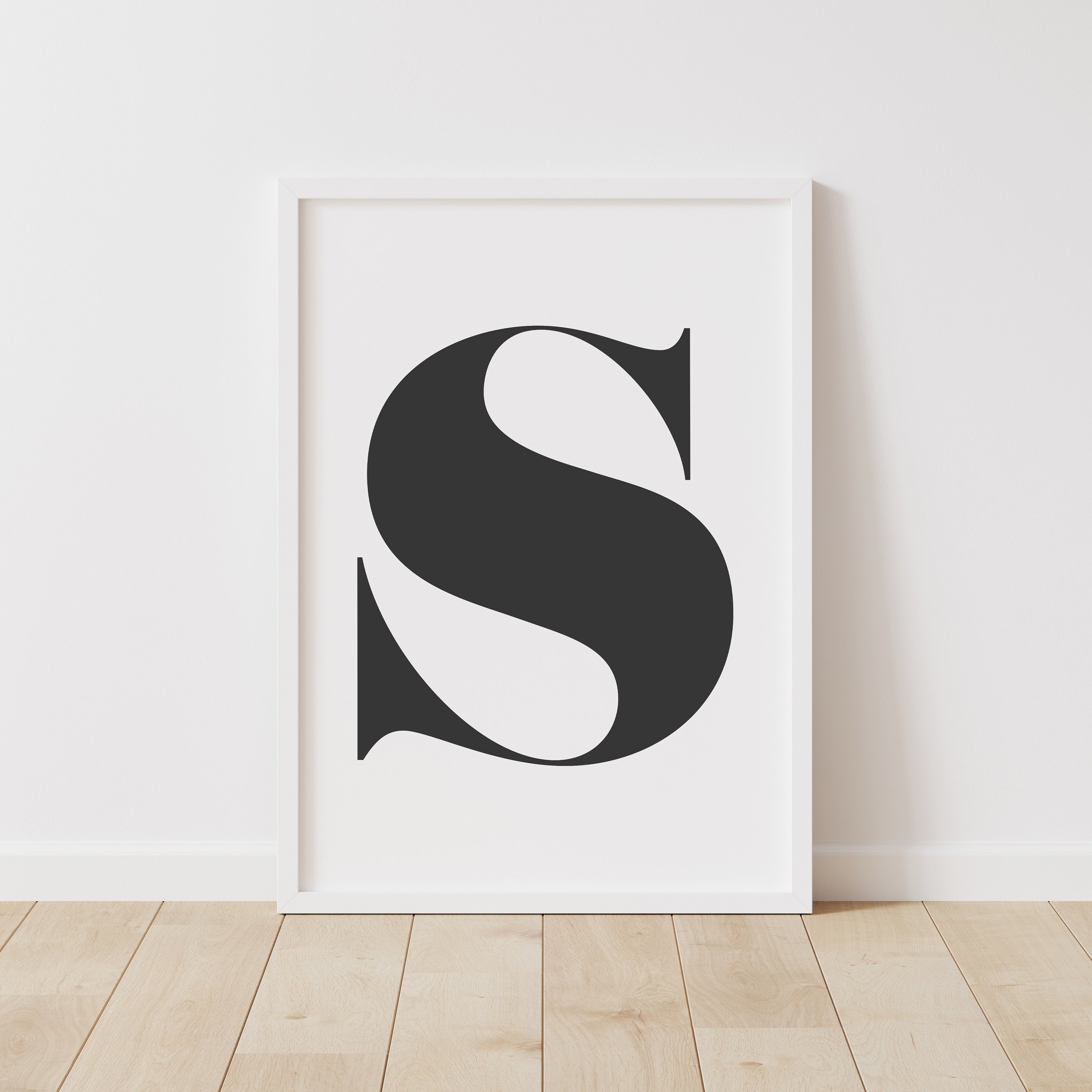 Big Initial Letter S - Instant Download Printable Wall Art - Black ...