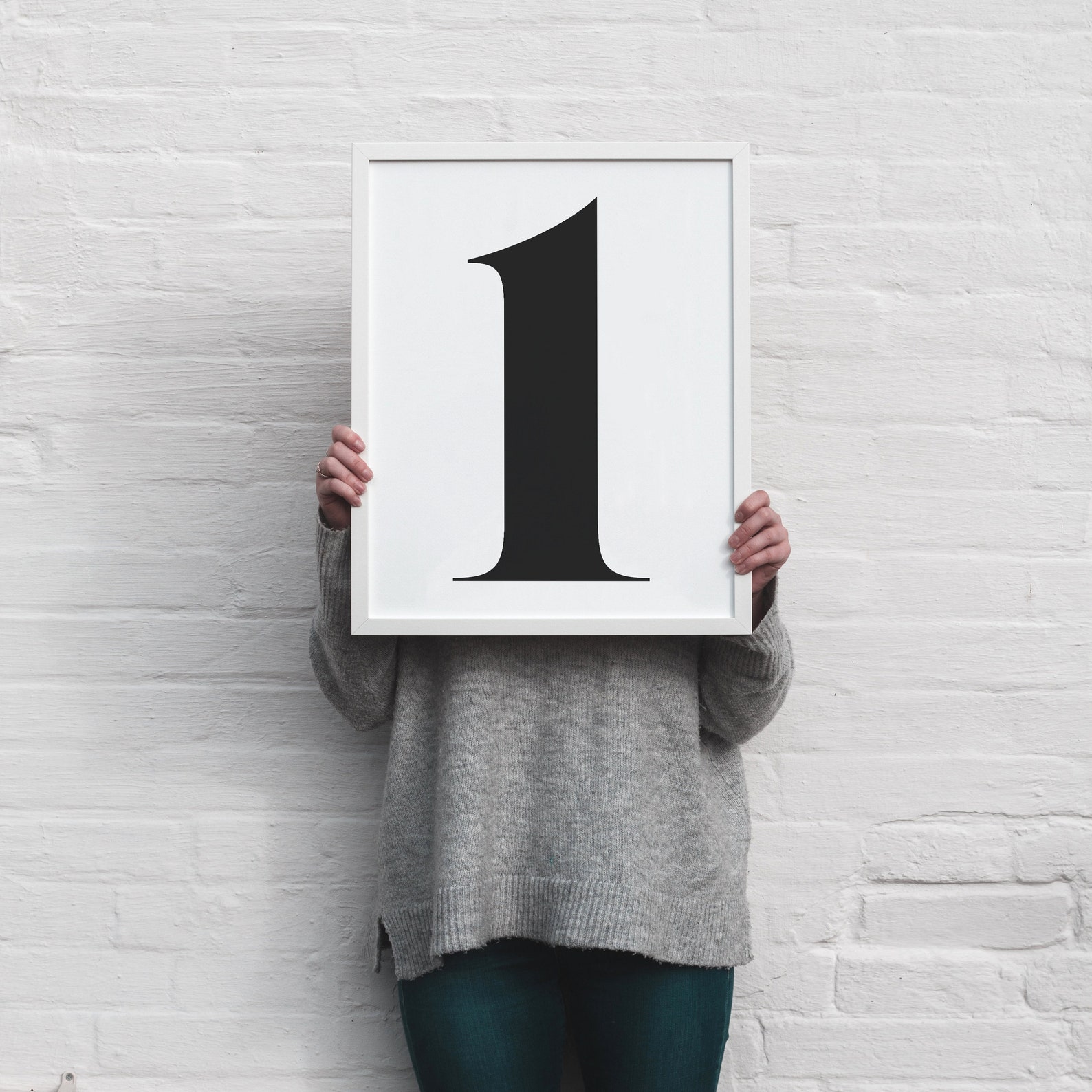 Big Number 1 - Instant Download Printable Wall Art - Black White ...