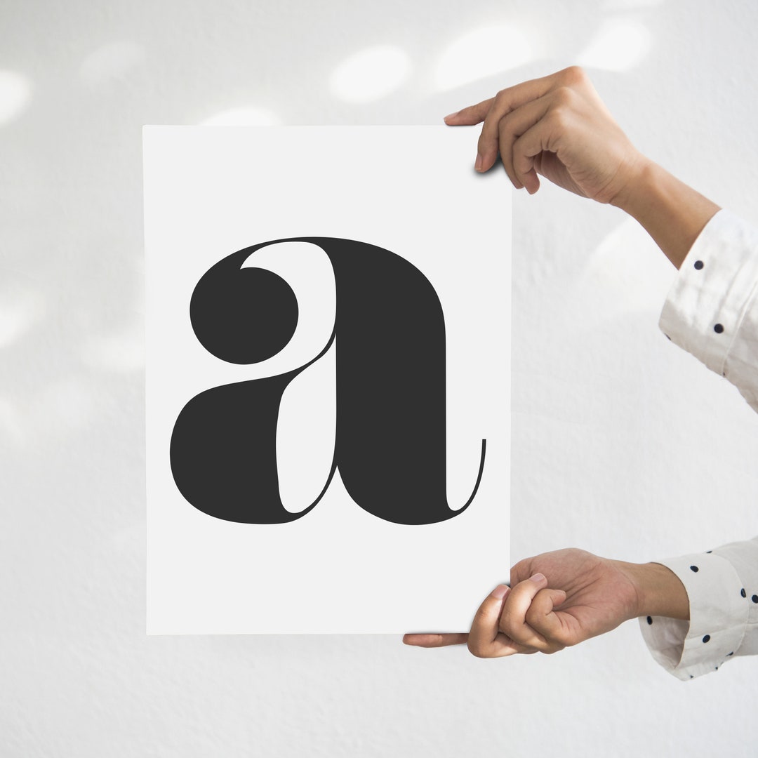 Big Initial Letter a - Instant Download Printable Wall Art - Black ...