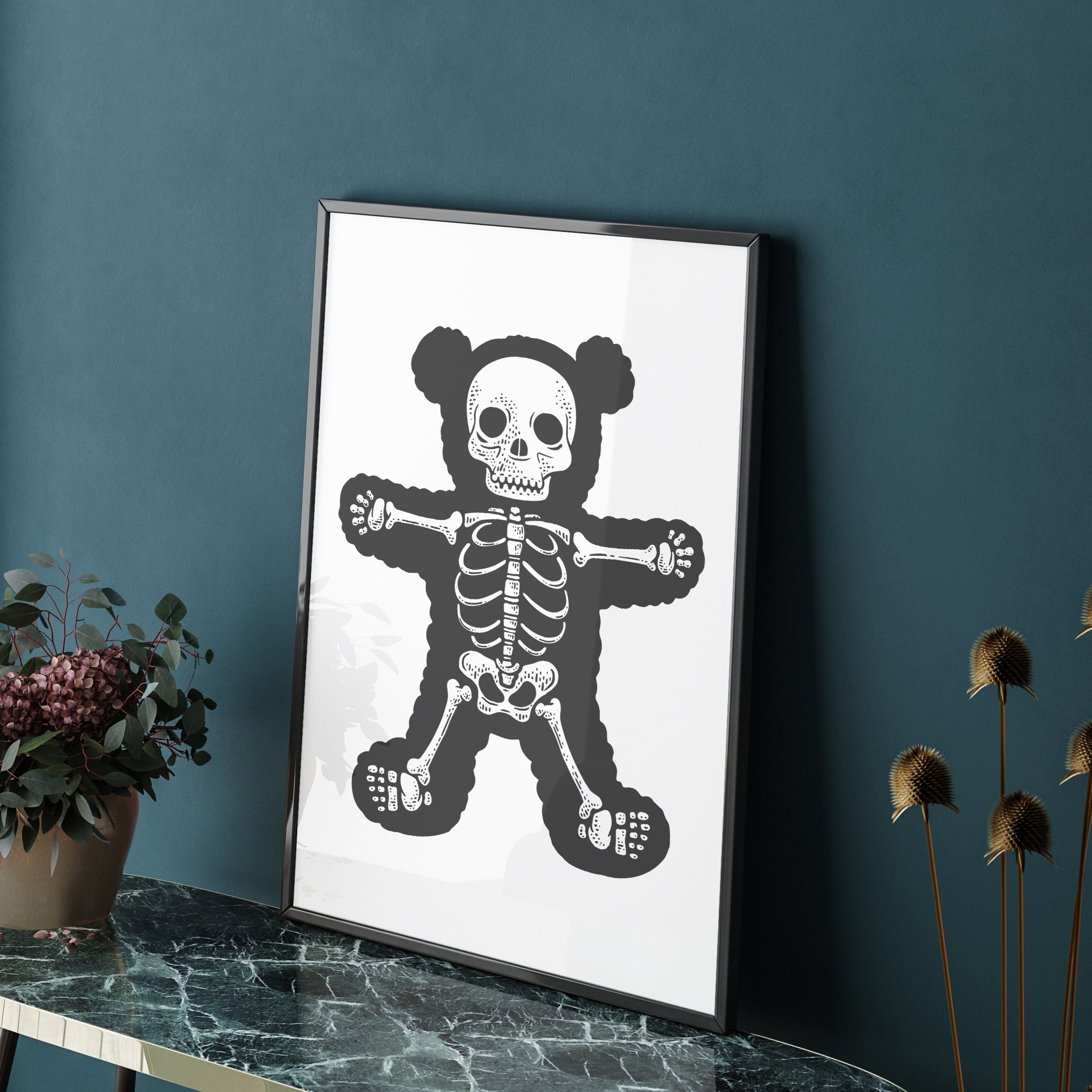 Teddy X-ray - Instant Download Printable Wall Art - Black White ...