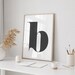 Big Initial Letter B - Instant Download Printable Wall Art - Black ...