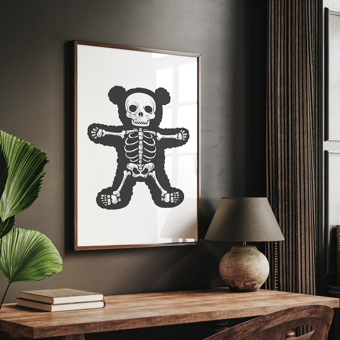 Teddy X-ray - Instant Download Printable Wall Art - Black White ...