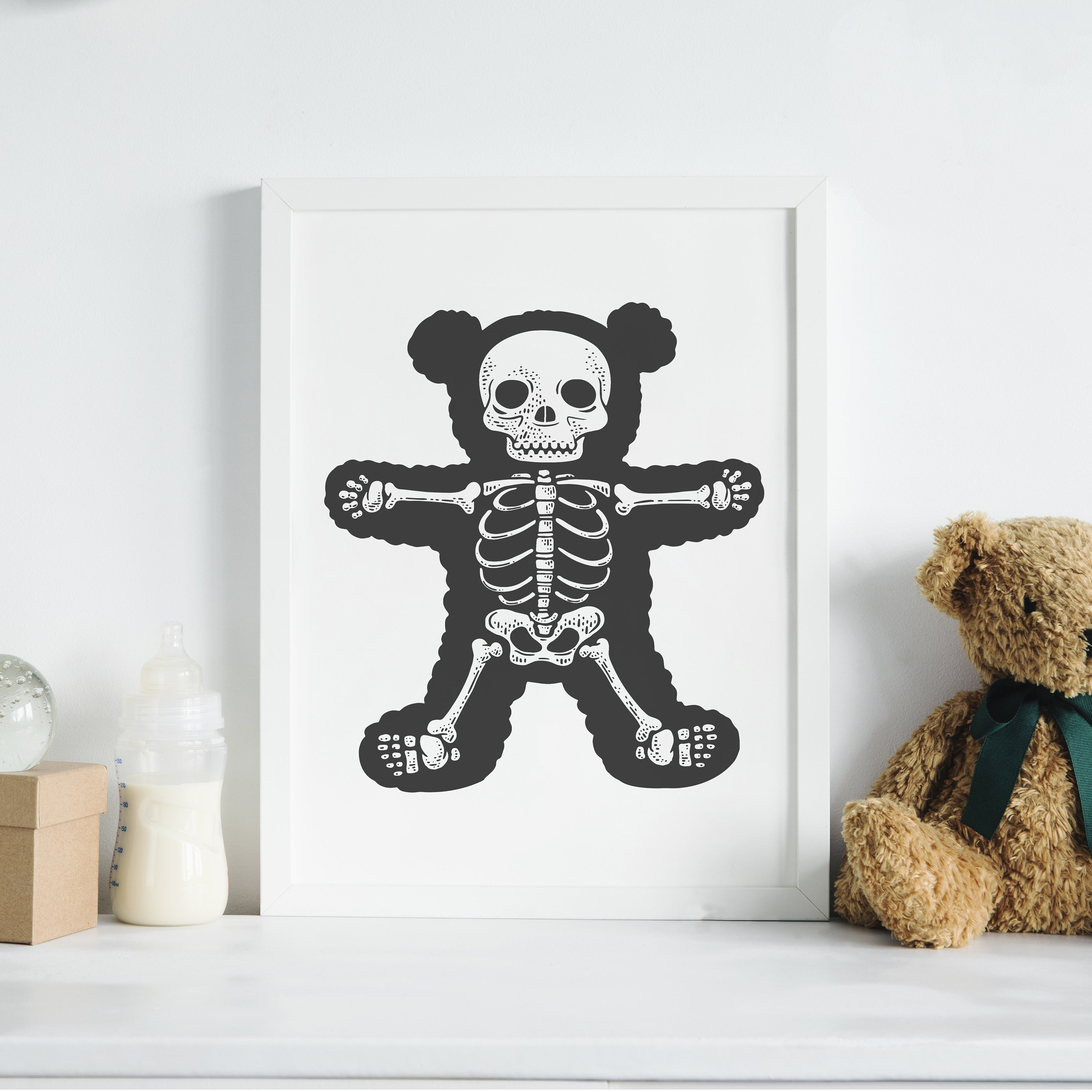 Teddy X-ray - Instant Download Printable Wall Art - Black White ...