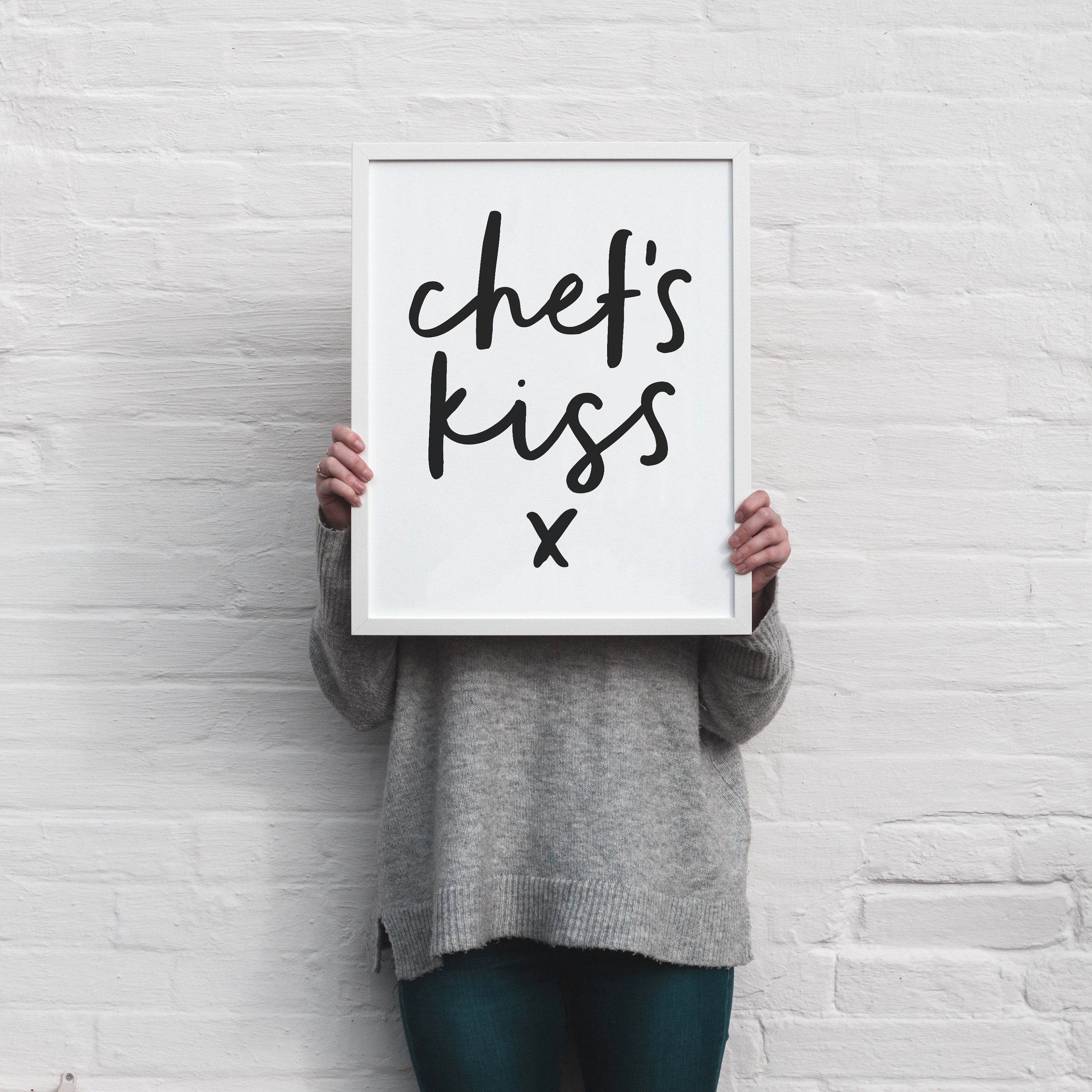 Chef's Kiss Instant Download Printable Wall Art Motivational Black and ...