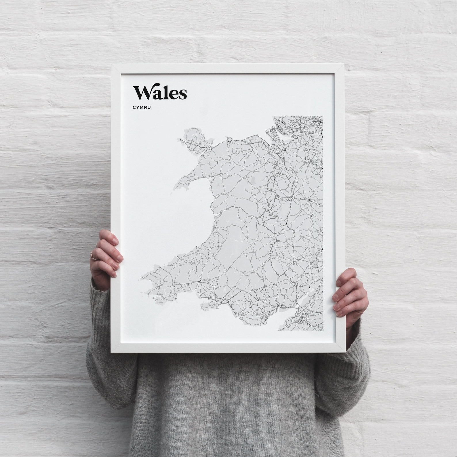 Map of Wales - Instant Download Printable Wall Art - Black and White ...