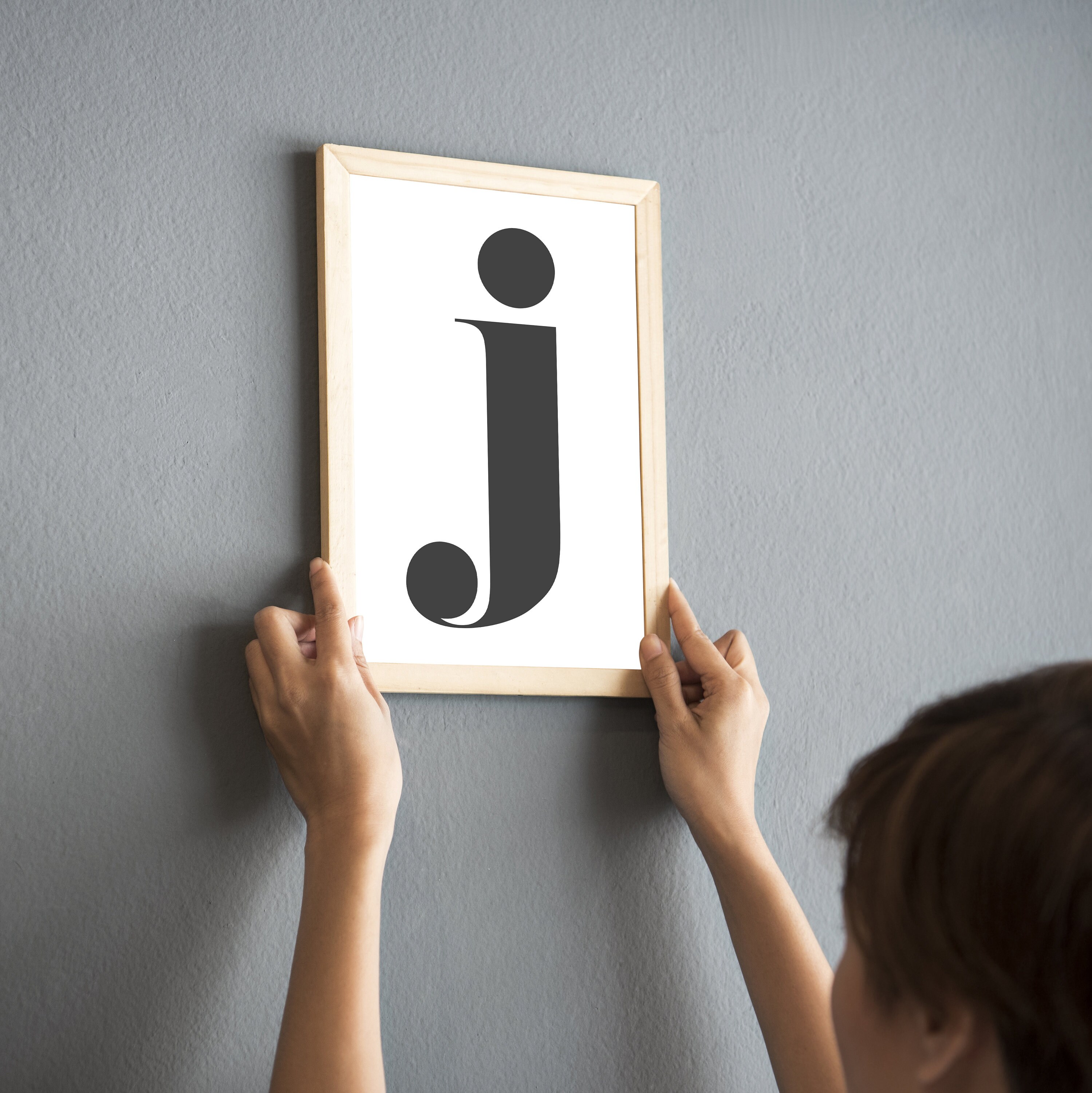 Big Initial Letter J - Instant Download Printable Wall Art - Black ...