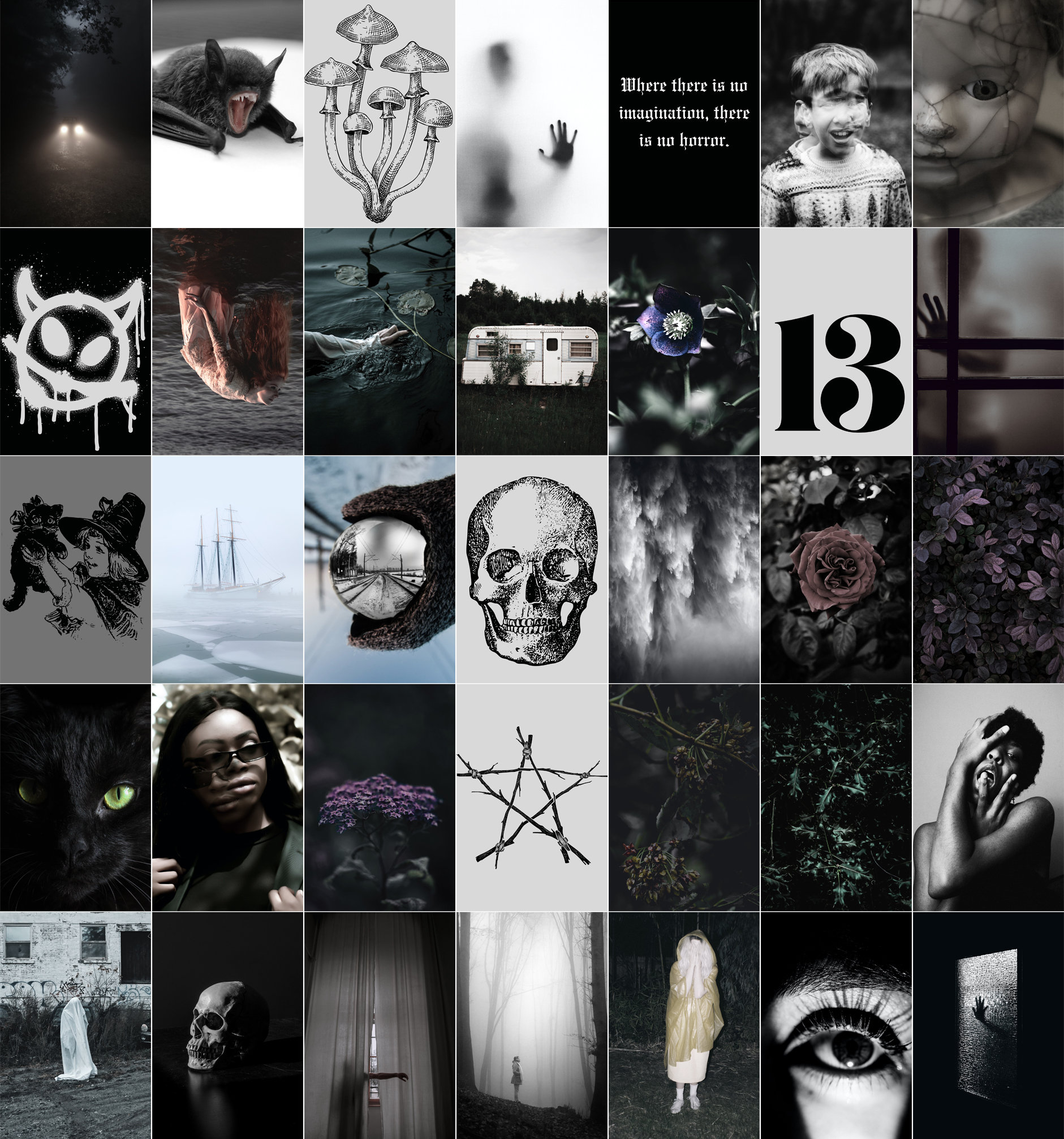 150pcs Creepy Goth Aesthetic Wall Collage Set Witchy Haunted - Etsy