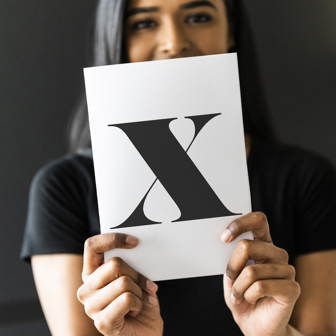 Big Initial Letter X - Instant Download Printable Wall Art - Black ...