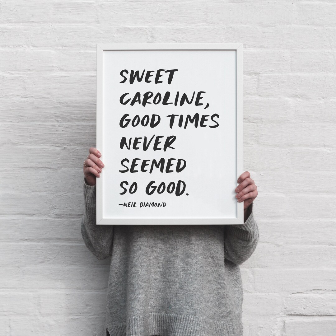 Sweet Caroline - Instant Download Printable Wall Art - Minimalist ...