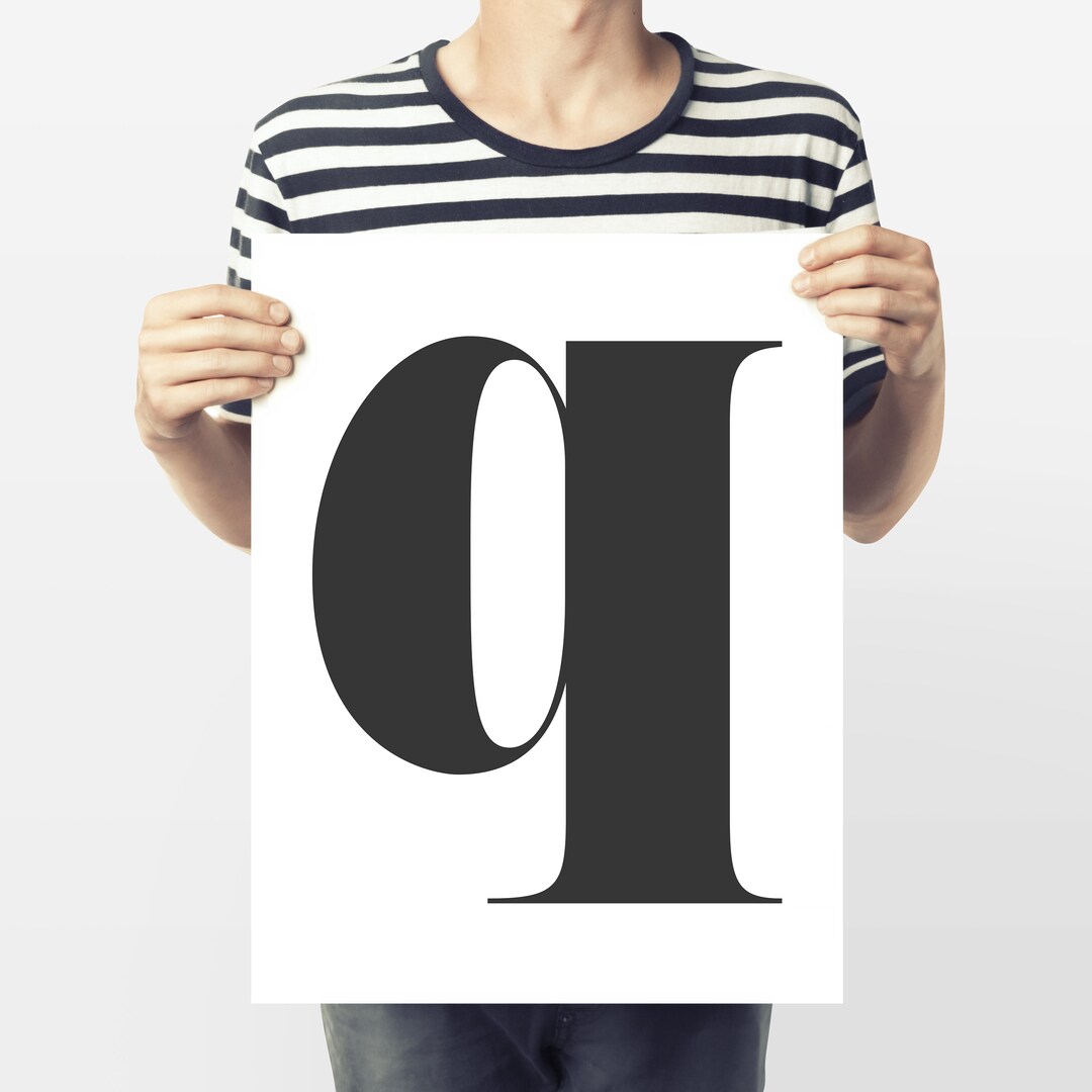 Big Initial Letter Q - Instant Download Printable Wall Art - Black ...