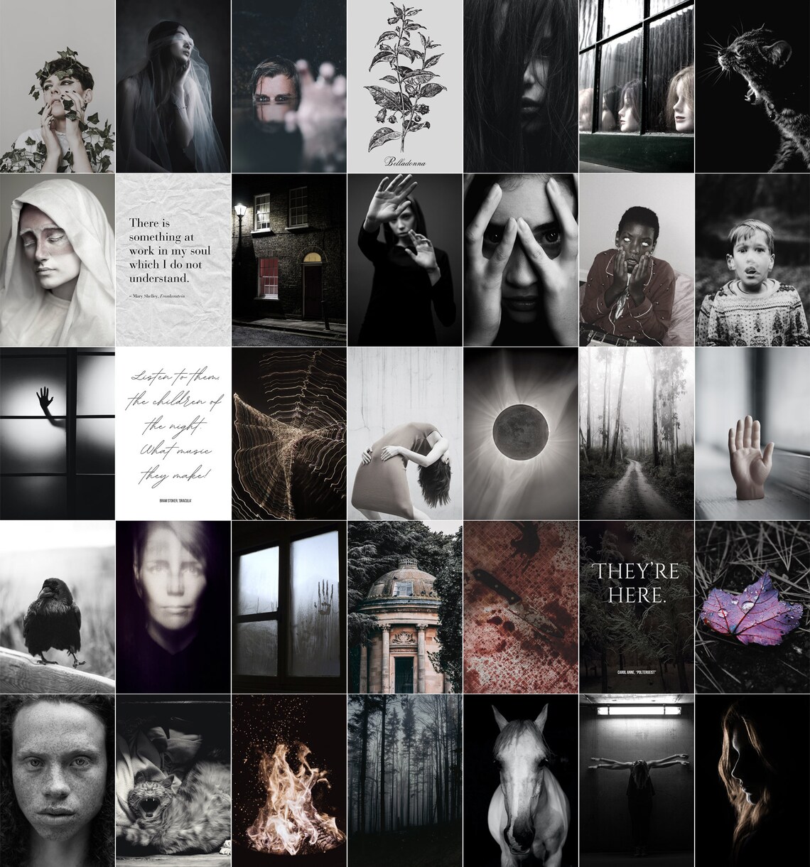 150pcs Creepy Goth Aesthetic Wall Collage Set, Witchy Haunted, Strange ...