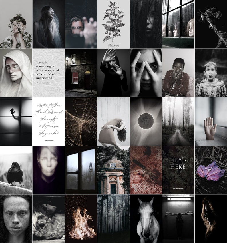 150pcs Creepy Goth Aesthetic Wall Collage Set, Witchy Haunted, Strange ...