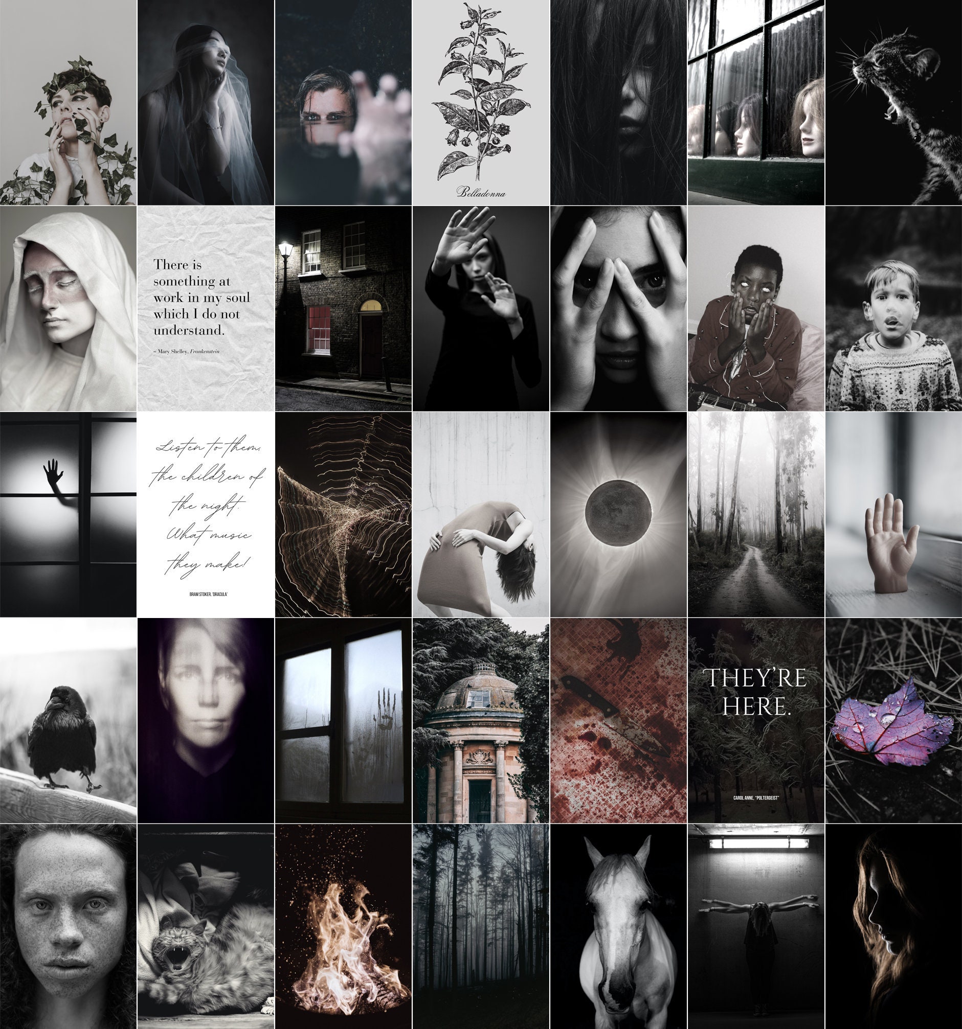 150pcs Creepy Goth Aesthetic Wall Collage Set Witchy Haunted - Etsy