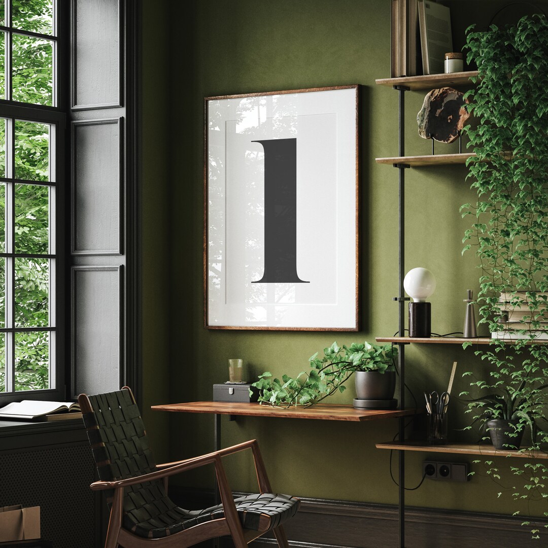 Big Initial Letter L - Instant Download Printable Wall Art - Black ...