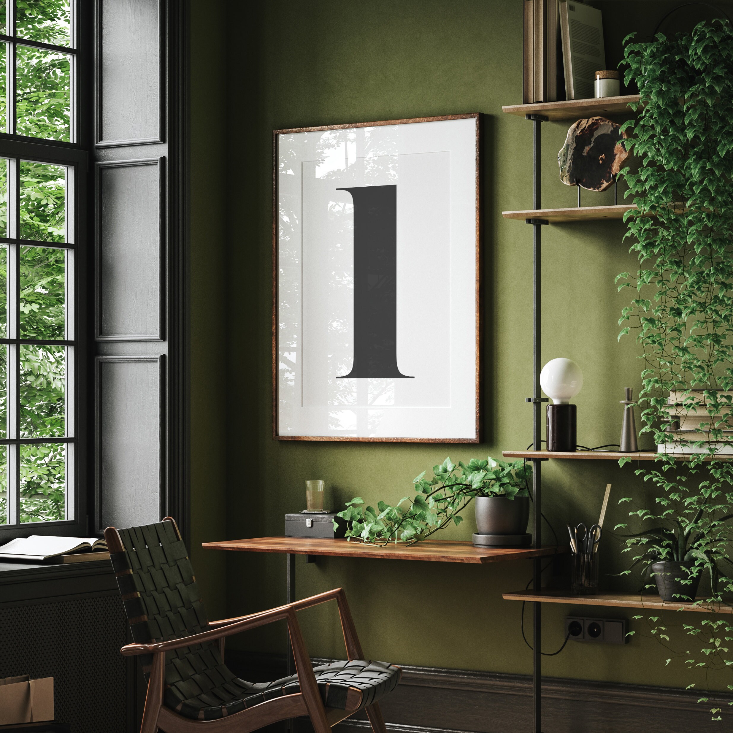 Big Initial Letter L - Instant Download Printable Wall Art - Black ...