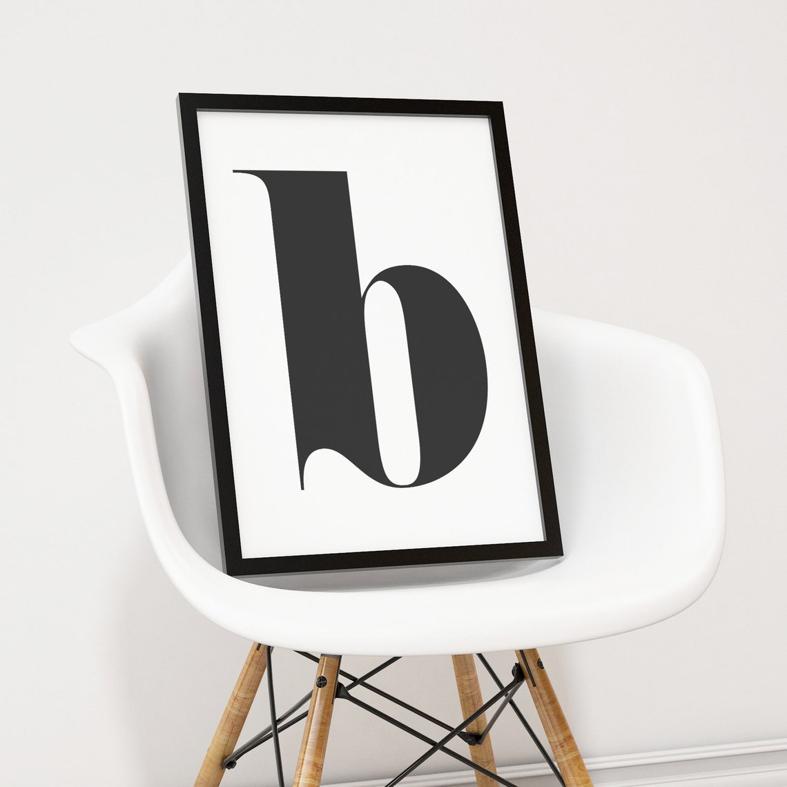 Big Initial Letter B - Instant Download Printable Wall Art - Black ...
