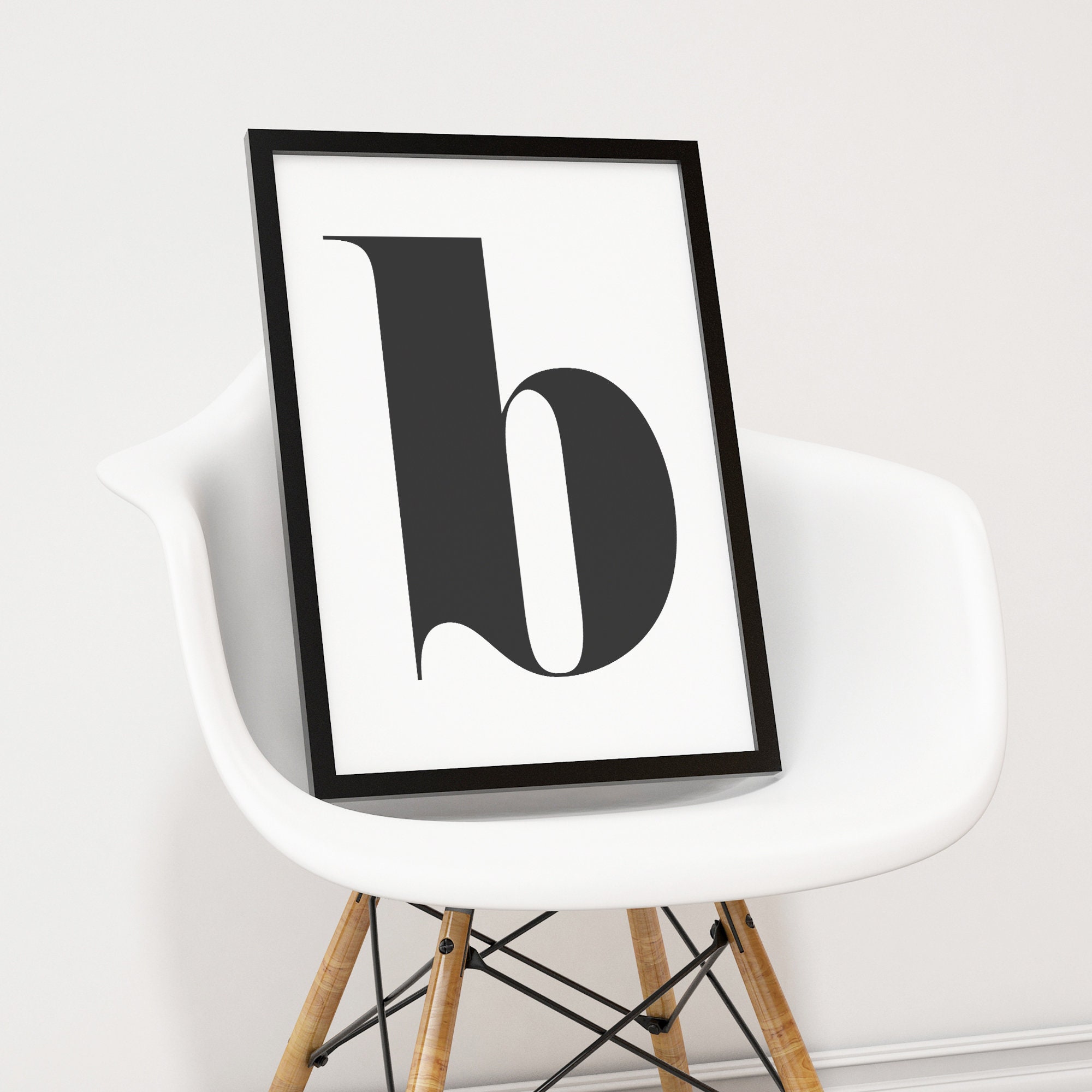 Big Initial Letter B - Instant Download Printable Wall Art - Black ...