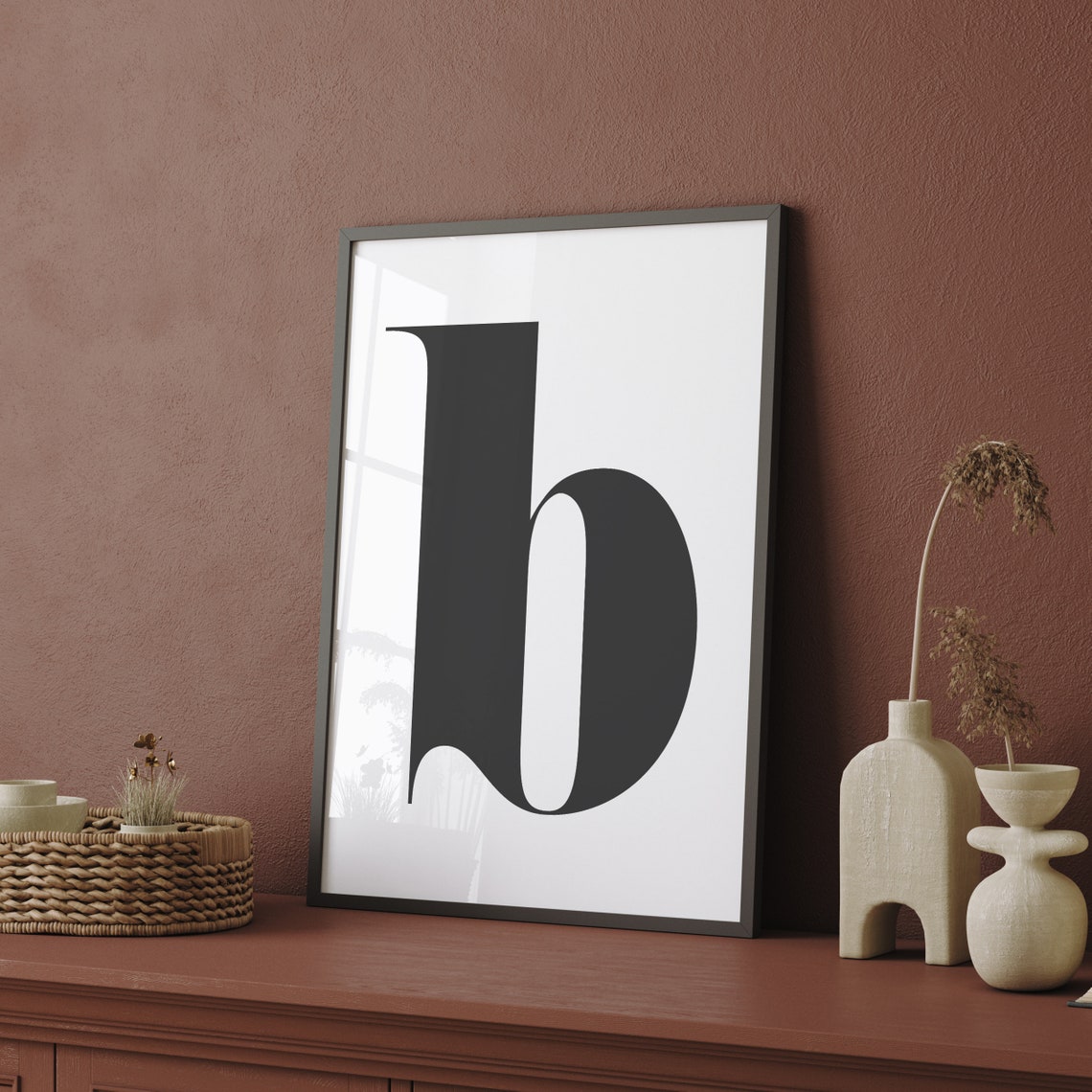 Big Initial Letter B - Instant Download Printable Wall Art - Black ...