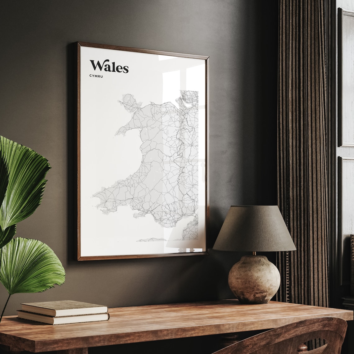 Map of Wales - Instant Download Printable Wall Art - Black and White ...
