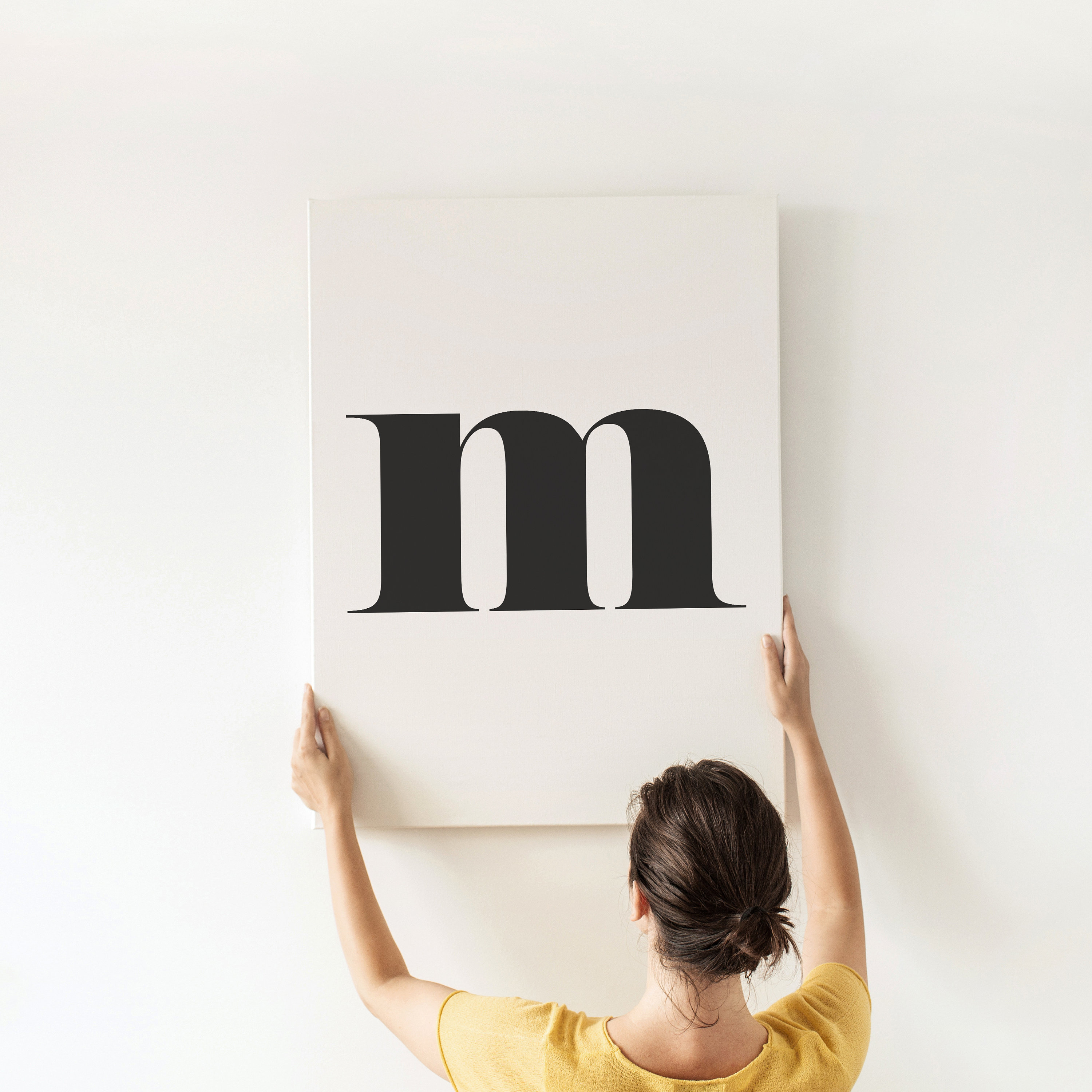 Big Initial Letter M - Instant Download Printable Wall Art - Black ...