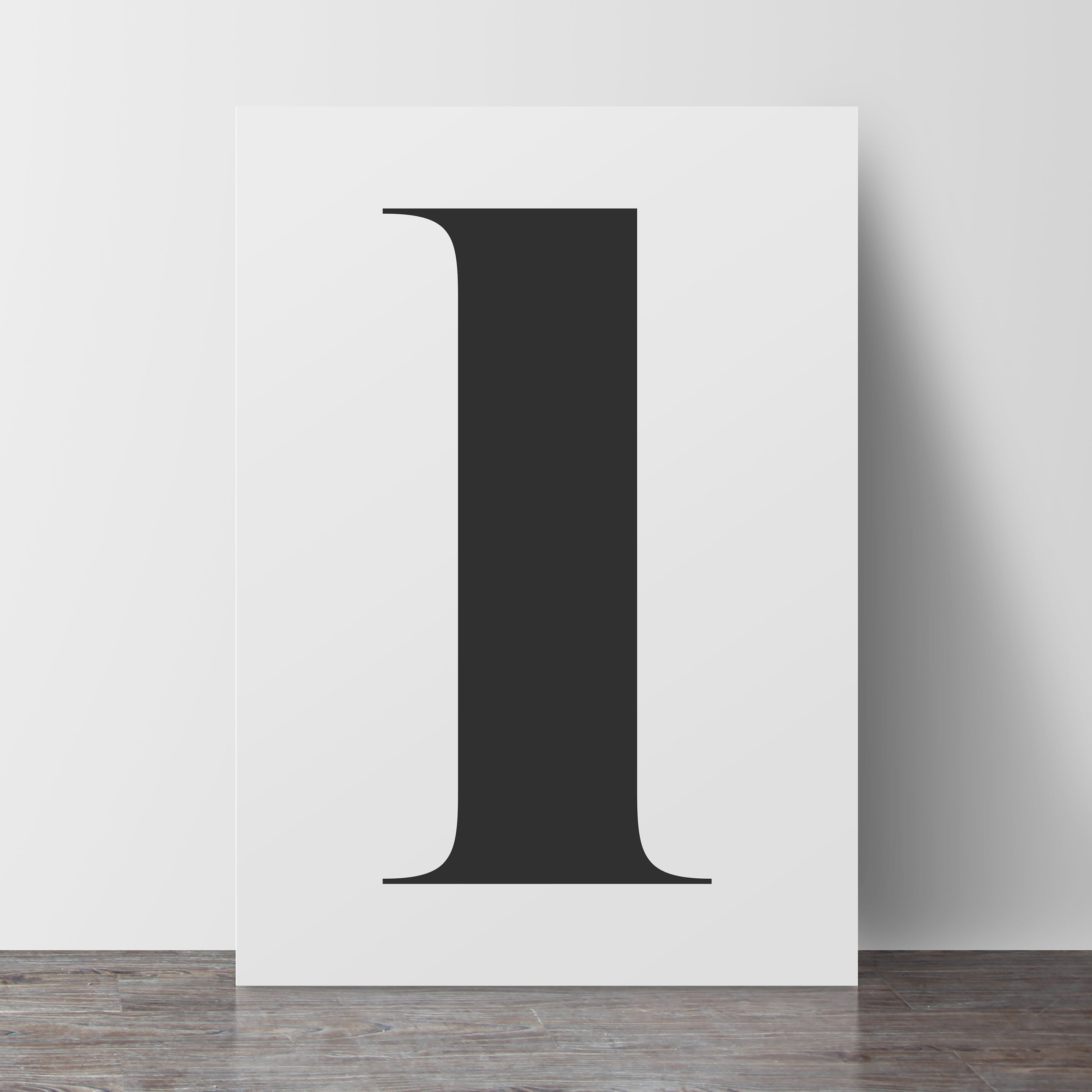 Big Initial Letter L - Instant Download Printable Wall Art - Black ...