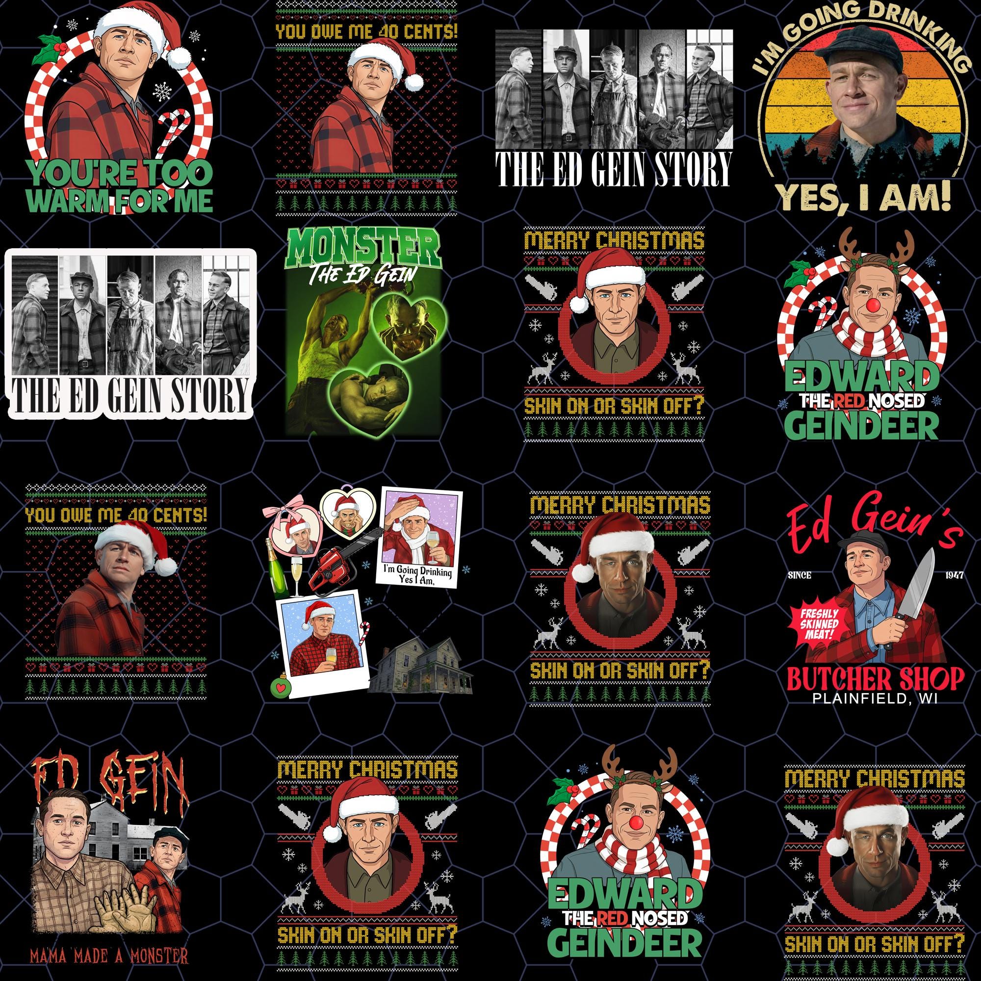 Charlie Hunnam Ed Gein Bundle Png, Funny Monster Movie Design, Ed Gein ...