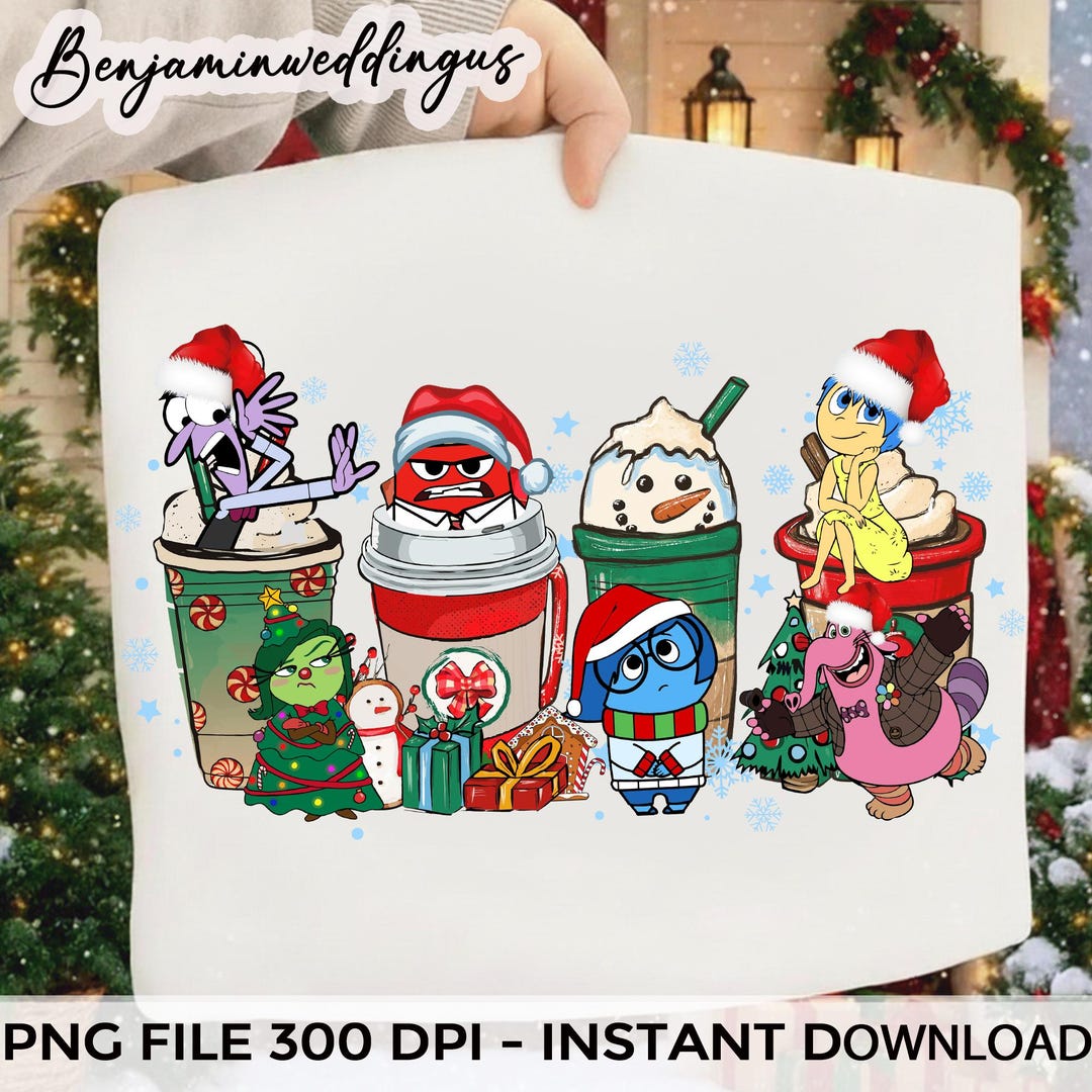 Disney Inside Out Christmas Png, Inside Out Characters Drinking PNG ...