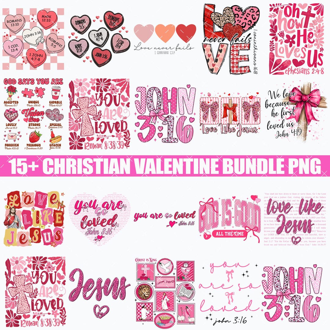 15+ Christian Valentine Coquette Png Bundle, Love Like Jesus Valentine ...