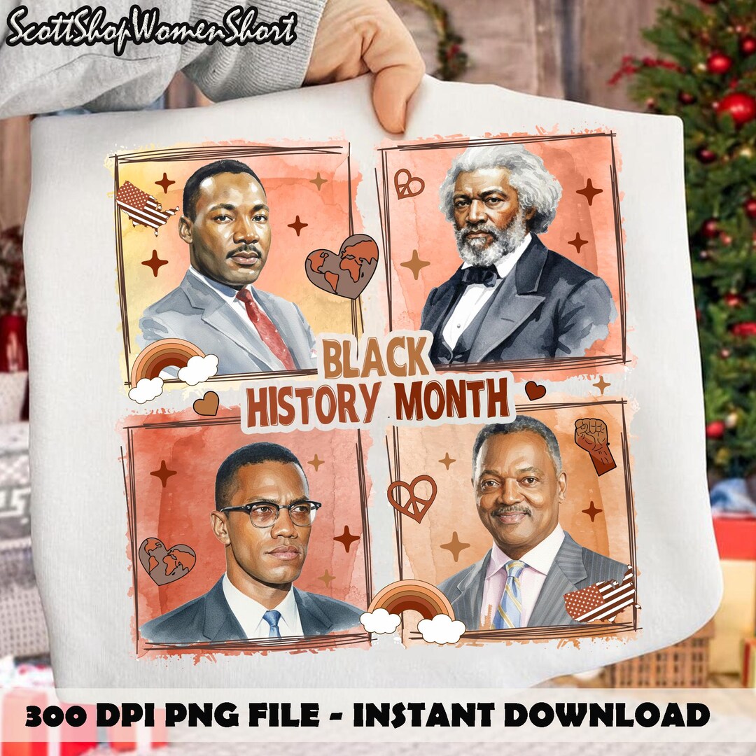 Black History Month Bundle Png, MLK PNG, Malcom X Png, Martin Luther ...