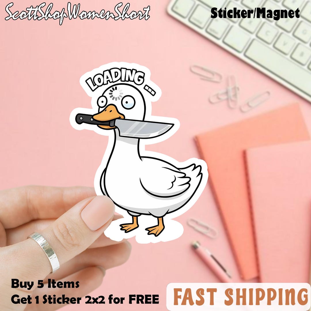 Loading Funny Goose Sticker/ Magnet, Meme Water Bottle Sticker ...