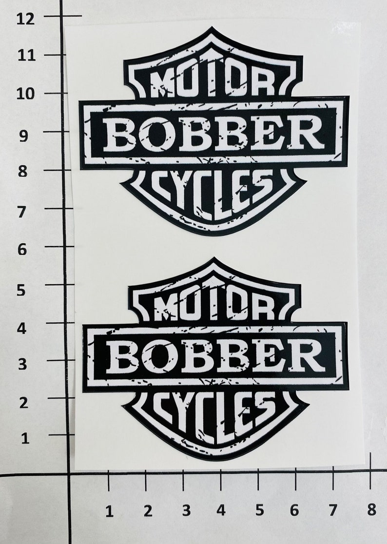 MOTOR BOBBER CYCLES Sticker Motorcycle Bike Tuning Tank Decal Sport ...