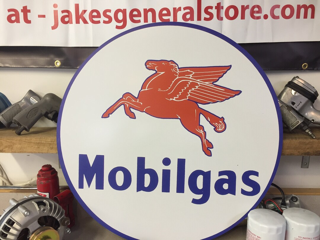 Mobilgas Gasoline Round Metal 24″ Sign - Etsy