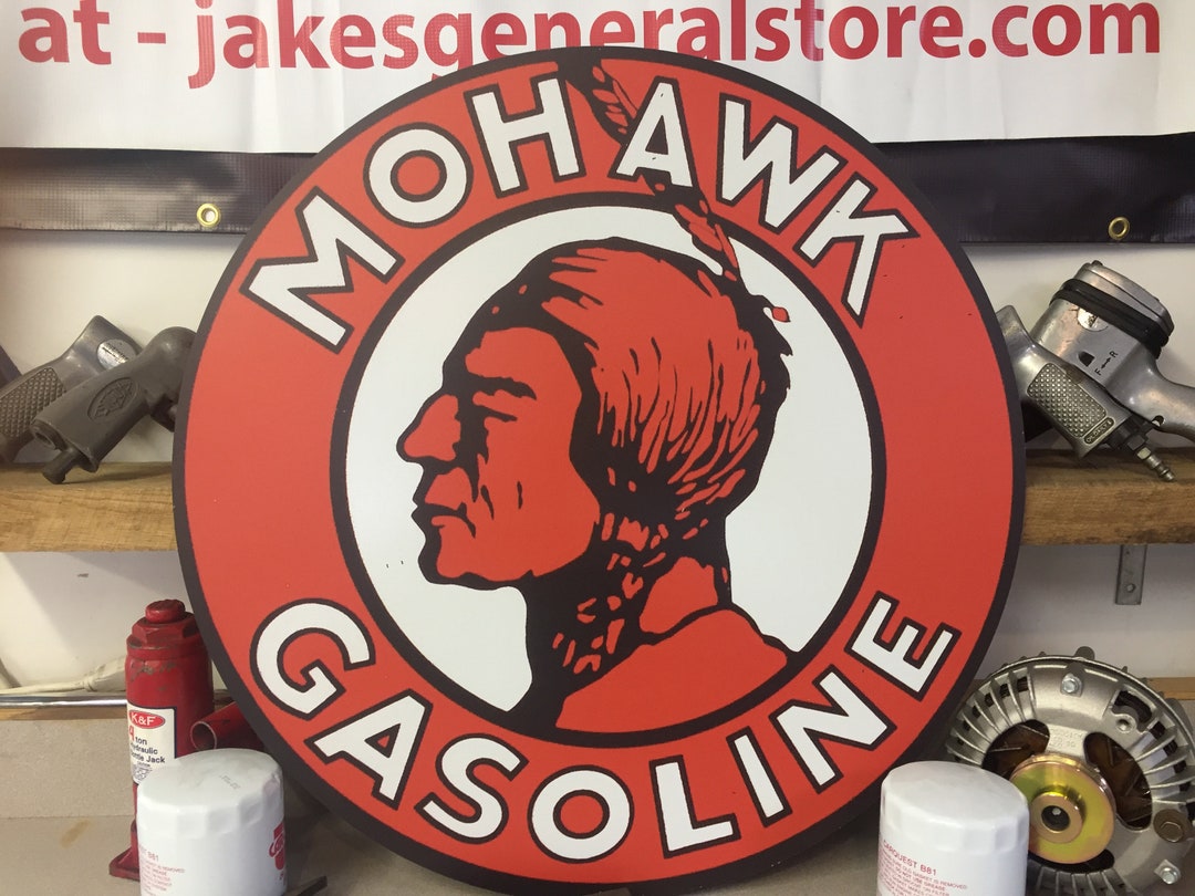 Mohawk Gasoline Round Metal 24″ Sign - Etsy