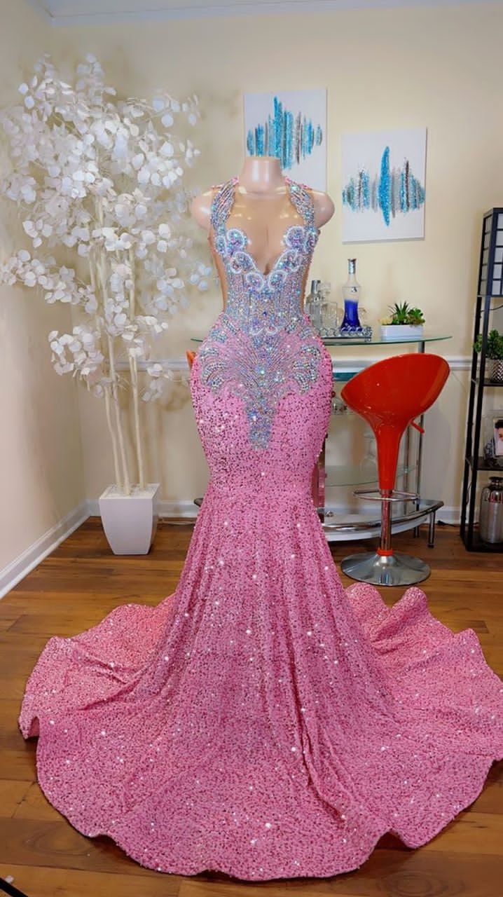 Pink And Silver Prom Dresses