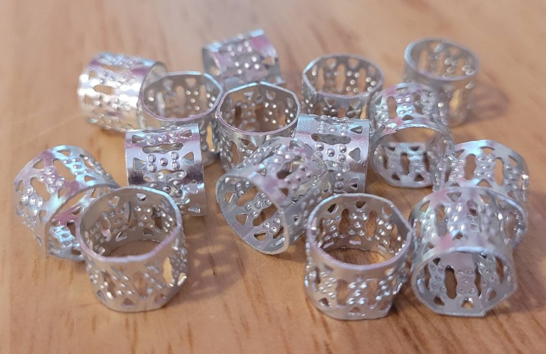 15 Silver Dread Braid Hair Cuffs Dreadlock Beads - Etsy