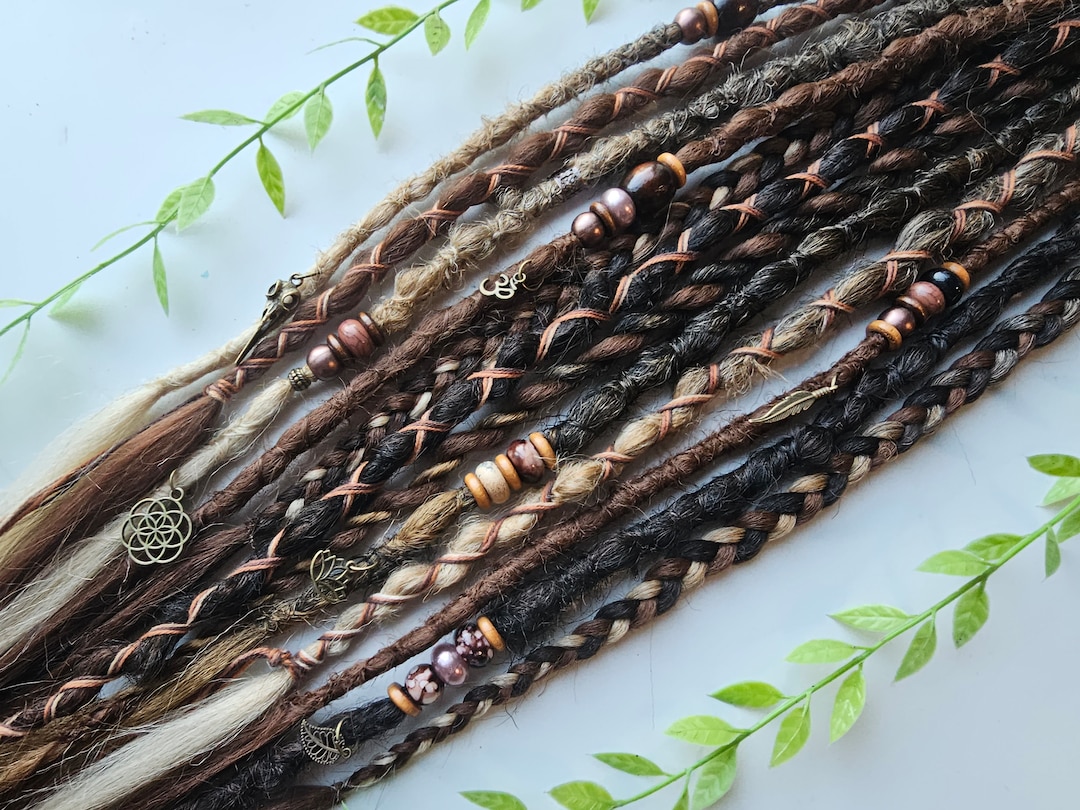 Long Mixed Brown Ombre Dreadlock Extensions (12 X 20-22 Inch) Braid in ...