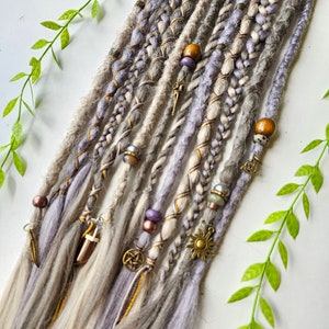 12 22-24inch Mixed Grey Dread Extensions. Viking Style Dreadlock ...