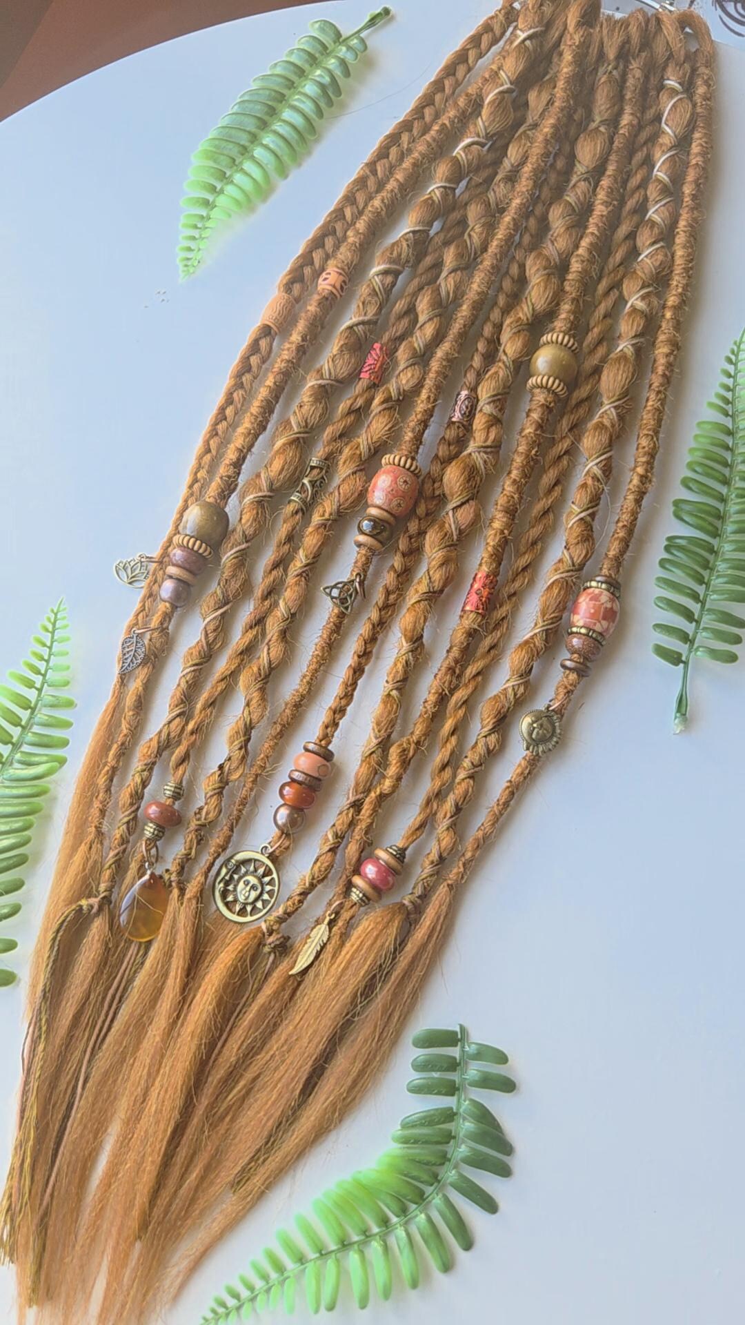 Long Ginger Dreadlock Extensions With Crystals ( 12 X 20 Inch ) Red ...
