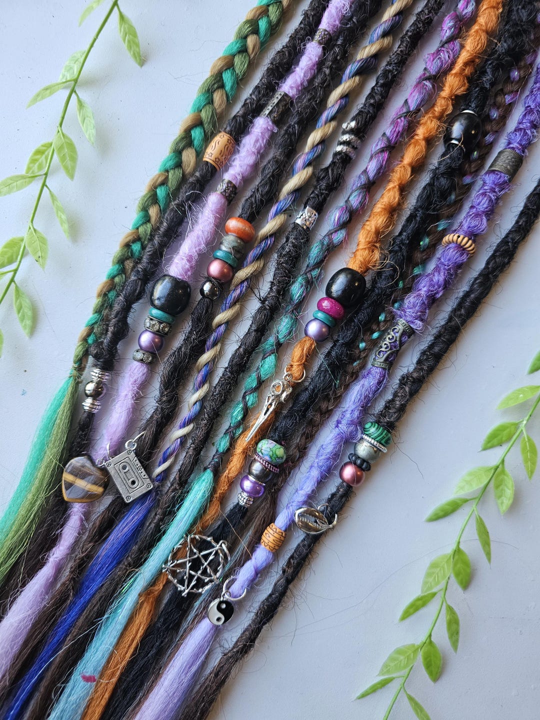 12 20-22inch Dark Brown and Mixed Colour Dreadlock Extensions With ...