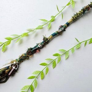Viking Style & Jasper Crystal Hair Wrap, Green Fairy Loc Extension ...