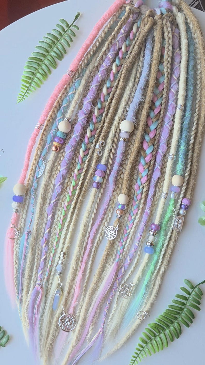 24 20 Inch Long Blonde Pastel Ombre Pink Purple Blue Ombre Dreadlock ...