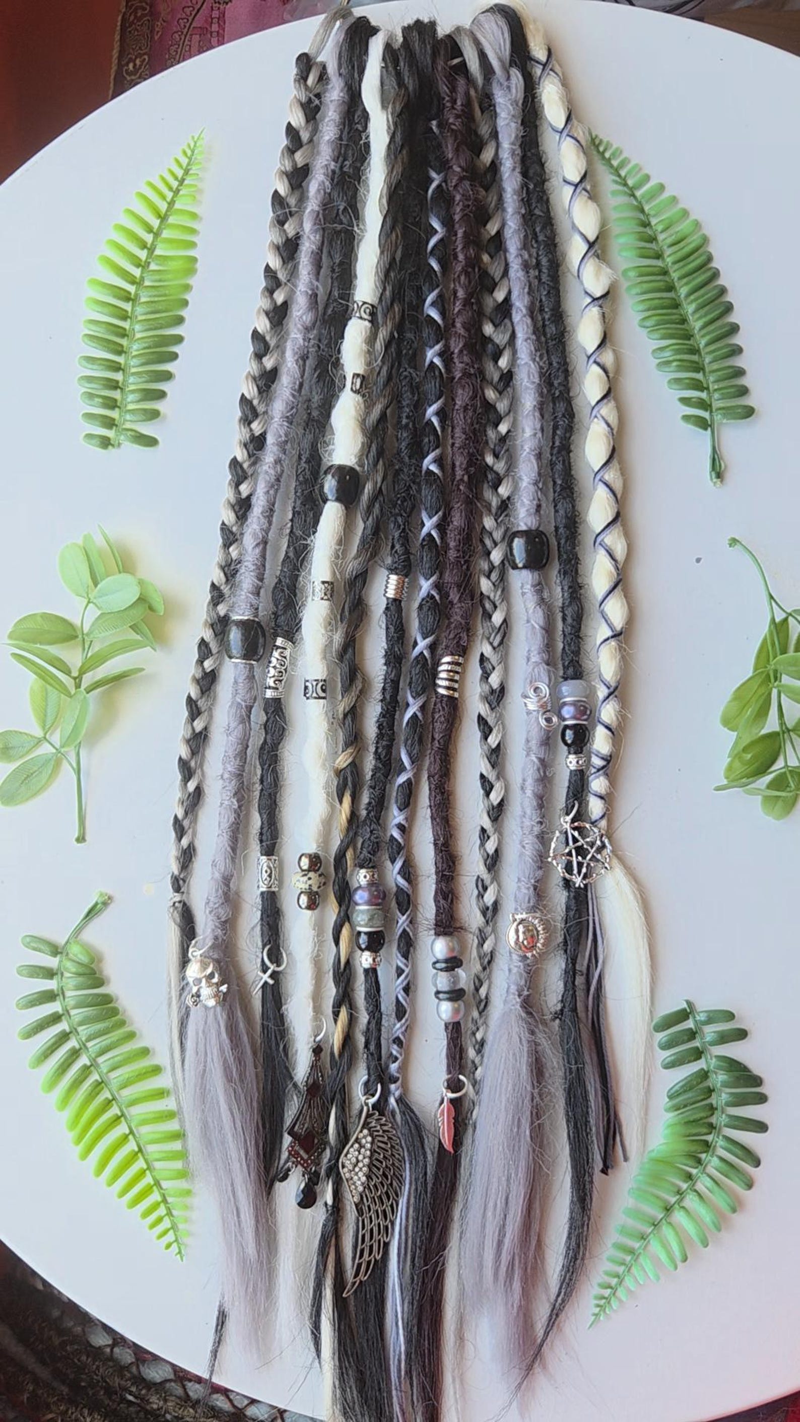 Long Goth Dreadlock Extensions W Crystals (12 X 20, 22, 24 Inch) Gothic ...