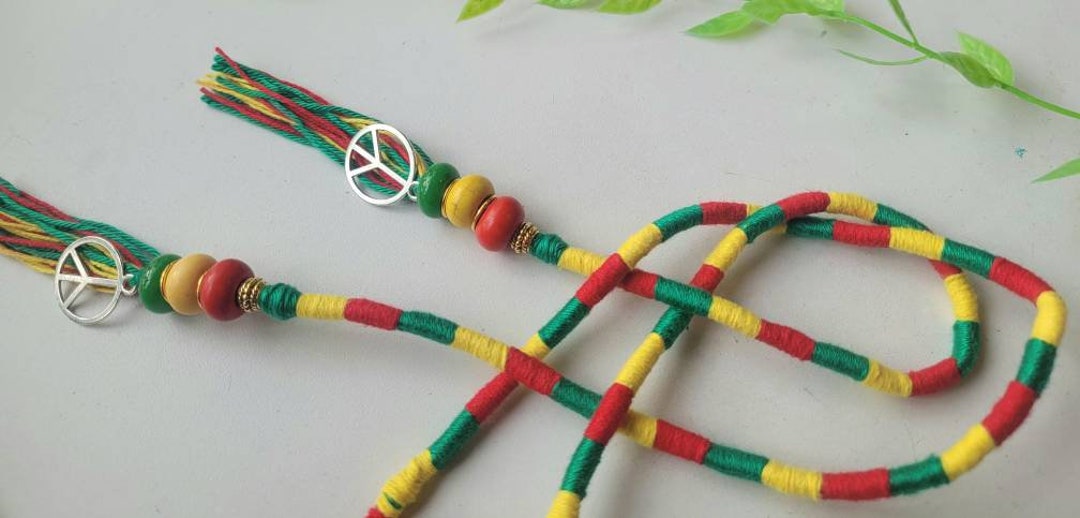 Rasta & Peace Sign Hair Wrap, Dreadlock Fairy Lock Extension With ...