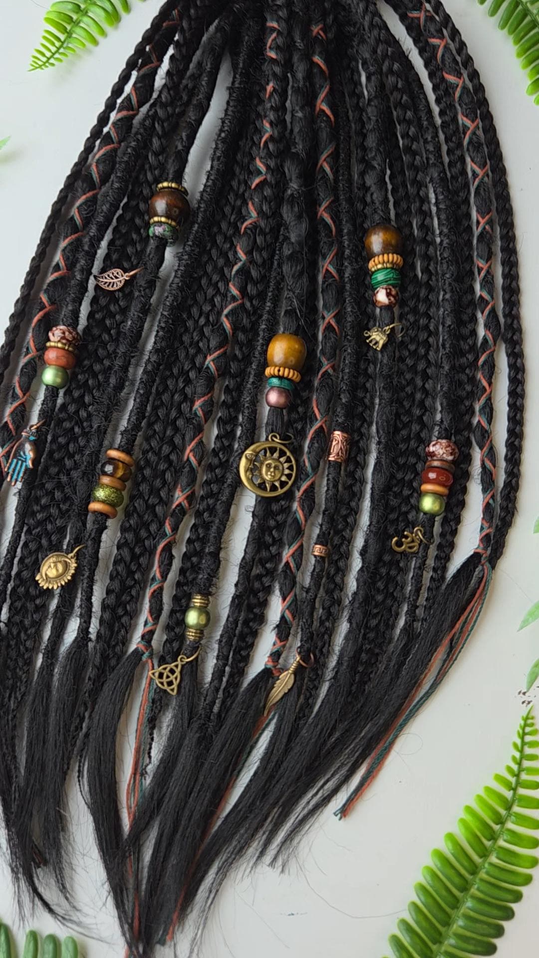 24 X 16-18 Inch Earthy Black Dreadlock and Braid Extension Pony, Mixed ...