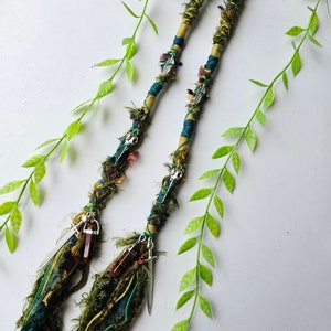 Viking Style & Jasper Crystal Hair Wrap, Green Fairy Loc Extension ...