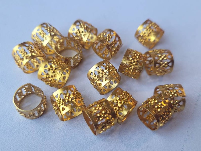 15 Gold Dread Braid Hair Cuffs Dreadlock Beads - Etsy