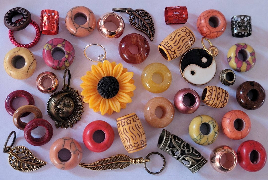 Autumn Sunshine 36 Dread Bead Pack With Jasper Carnelian & - Etsy