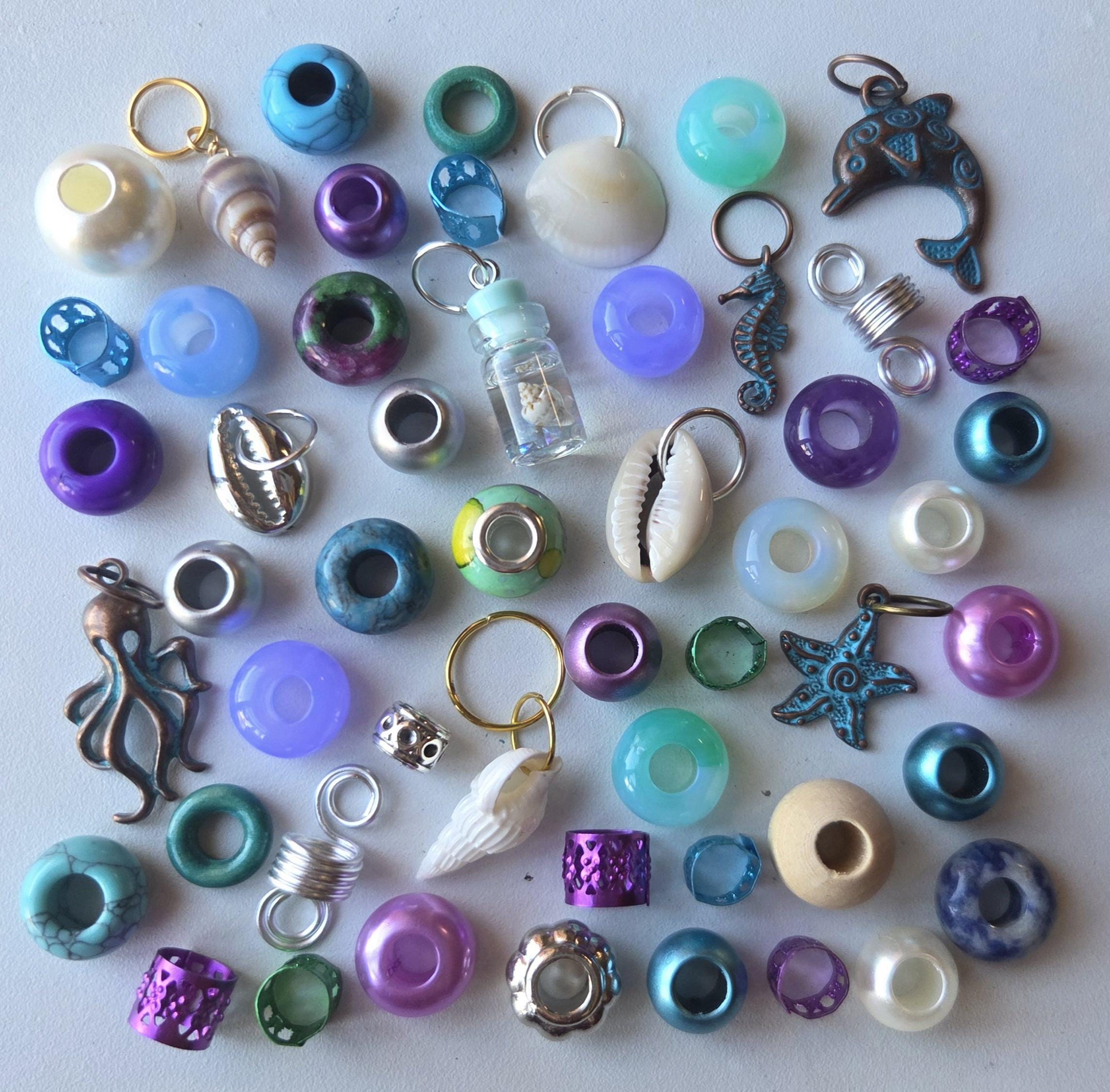 Mermaid 50 X Gemstone & Mixed Dread Bead Pack. Cuffs, Charms and ...