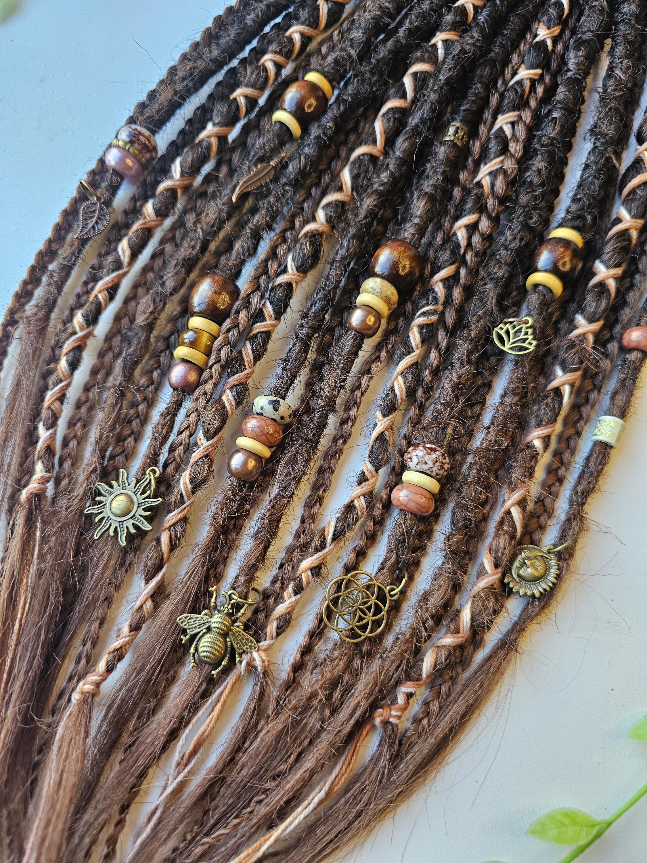 24 18inch Brown Ombre Dreadlock and Braid Extension Pony, Jasper ...
